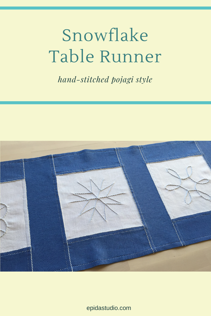 Hand-stitched Snowflake Table Runner Pattern | Epida Studio