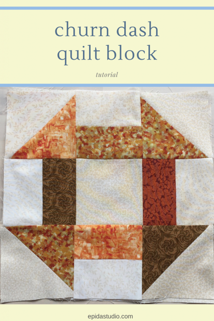 Churn Dash Quilt Block Tutorial | Epida Studio
