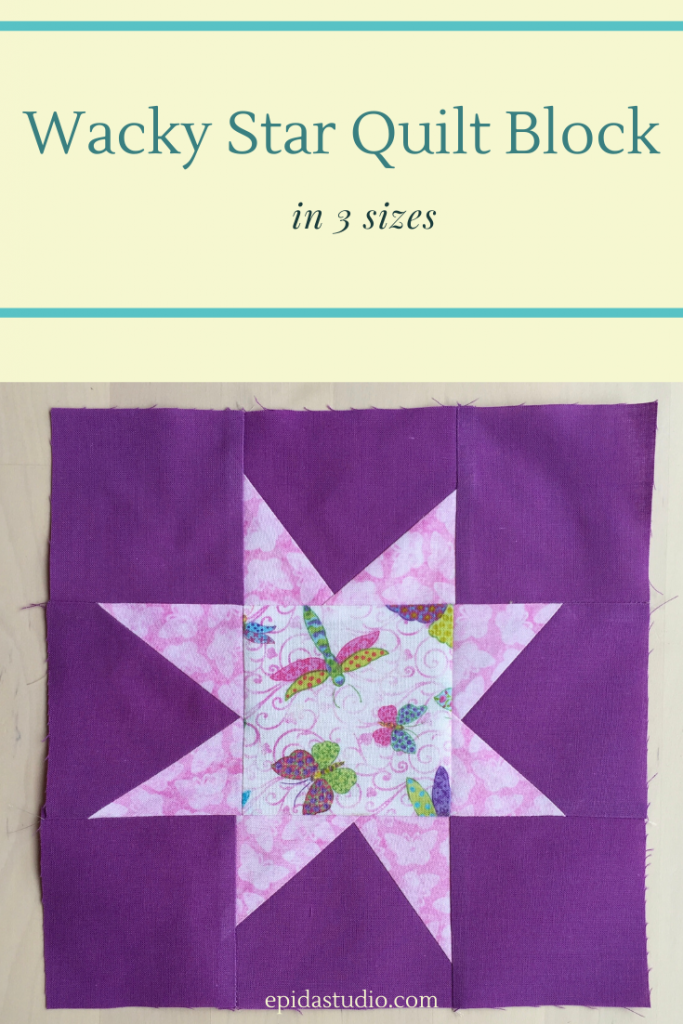 Wacky Star Quilt Block Tutorial in 3 Sizes | Epida Studio