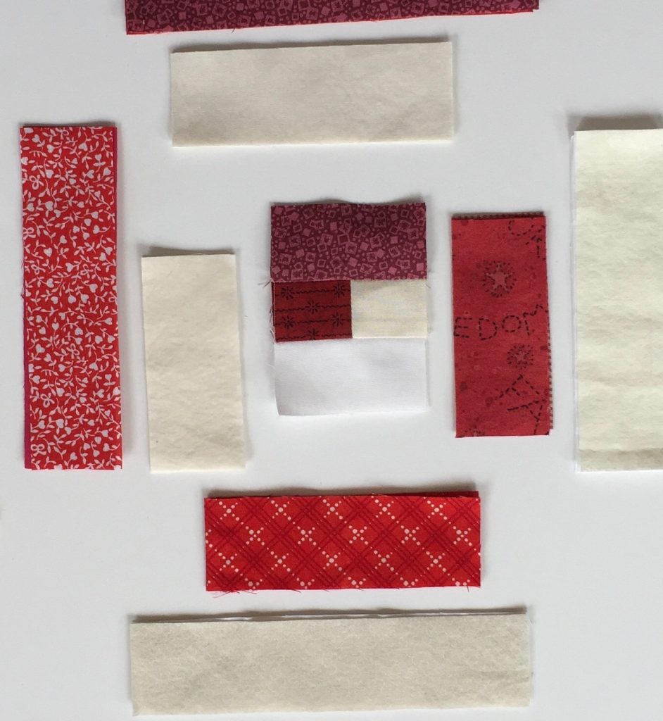 log cabin sampler Greek key quilt block tutorial