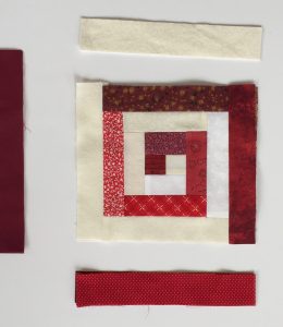 log cabin sampler Greek key quilt block tutorial