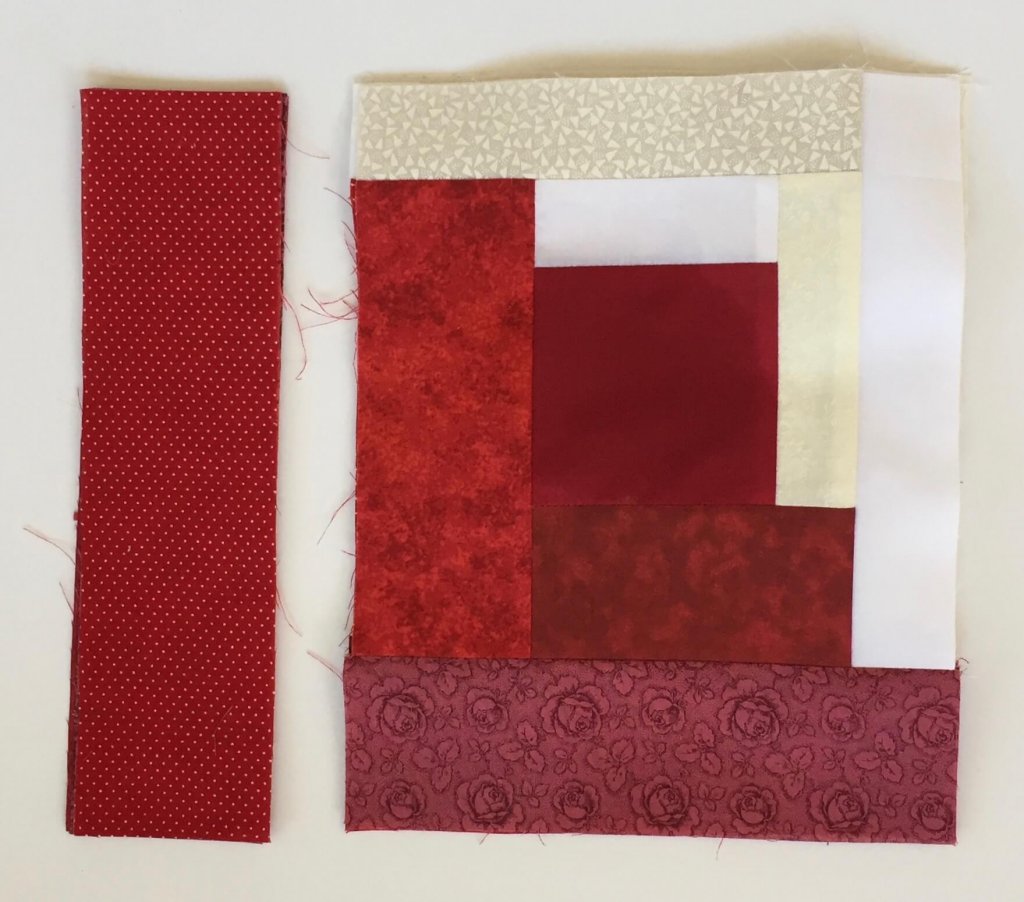 Offset Log Cabin Block tutorial for the Log Cabin Sampler