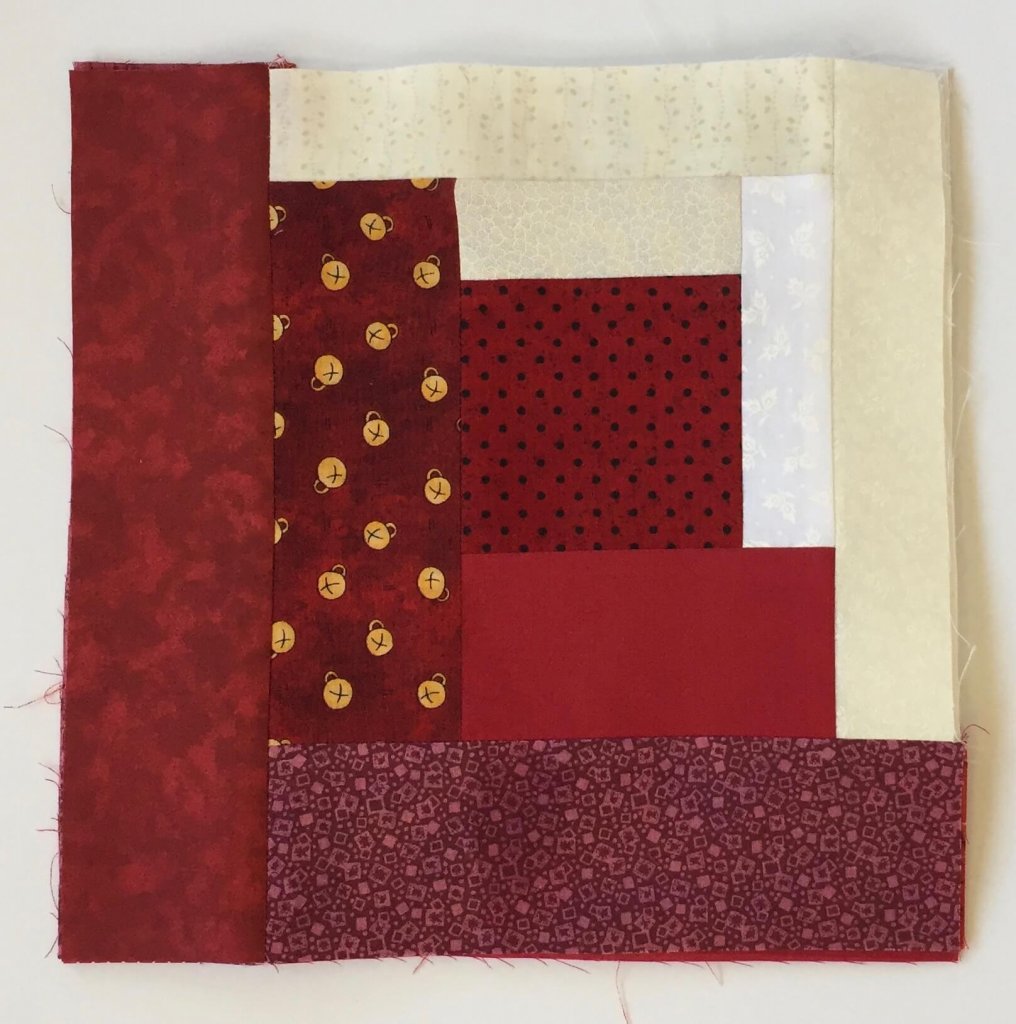 Offset Log Cabin Block tutorial for the Log Cabin Sampler