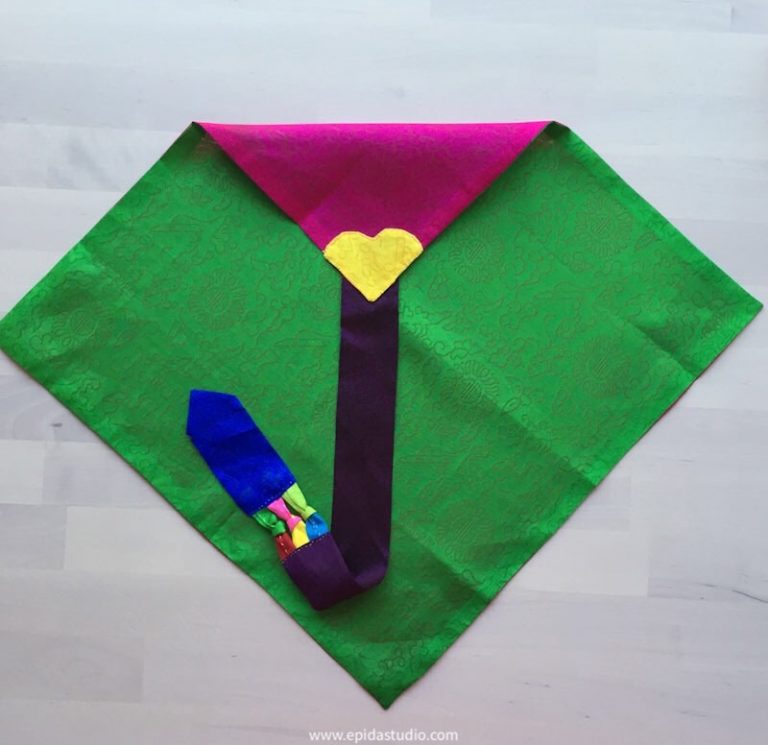 Simple method to sew a modern pojagi patchwork seam | Epida Studio