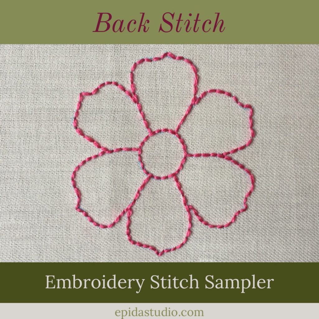 Stitching a motif with backstitch | Epida Studio