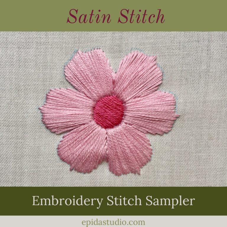 Stitching a motif with satin stitch | Epida Studio