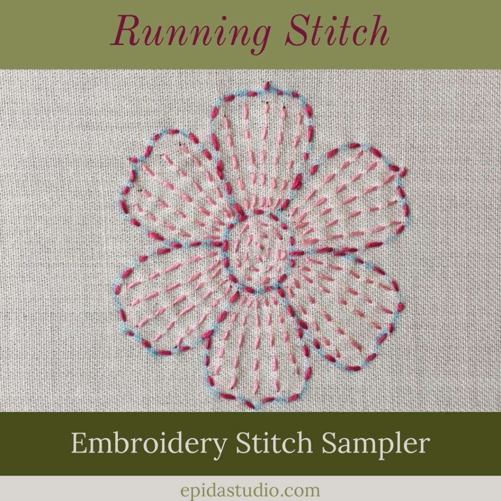 Stitching a motif with running stitch | Epida Studio