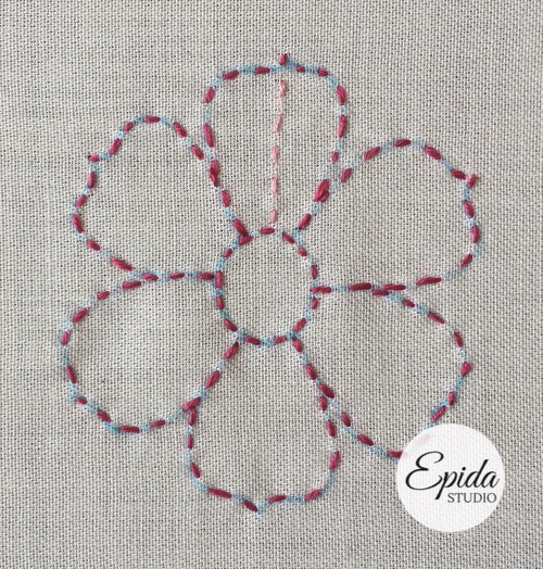 Stitching a motif with running stitch | Epida Studio