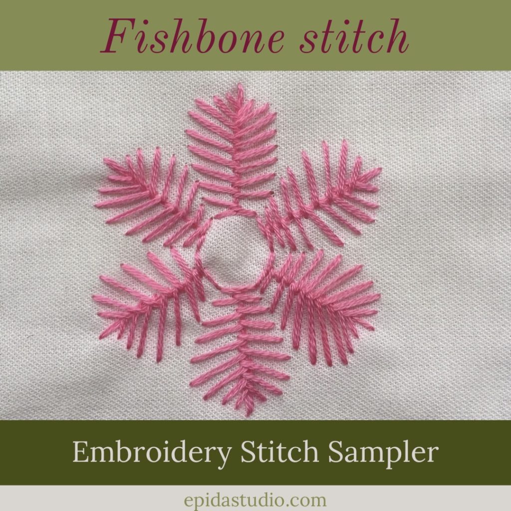 Stitching a motif with fishbone stitch | Epida Studio