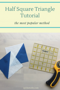 making half-square triangle units with diagonal lines