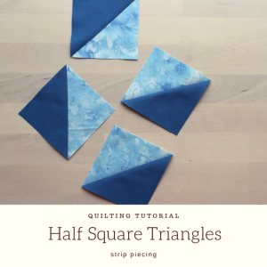 Tutorial for making half-square triangle quilts by strip piecing ...