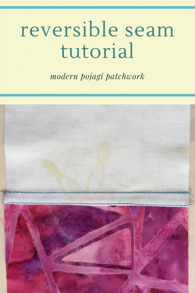 Simple method to sew a modern pojagi patchwork seam - Epida Studio