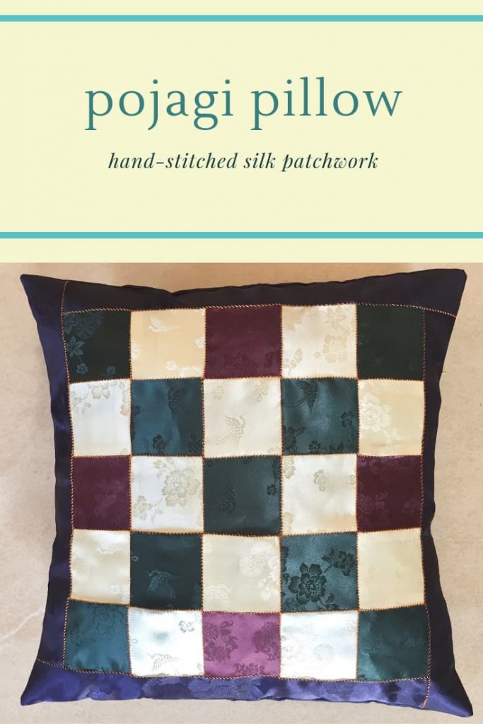 hand sewn pojagi pillow
