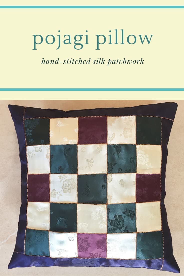 hand sewn pojagi pillow