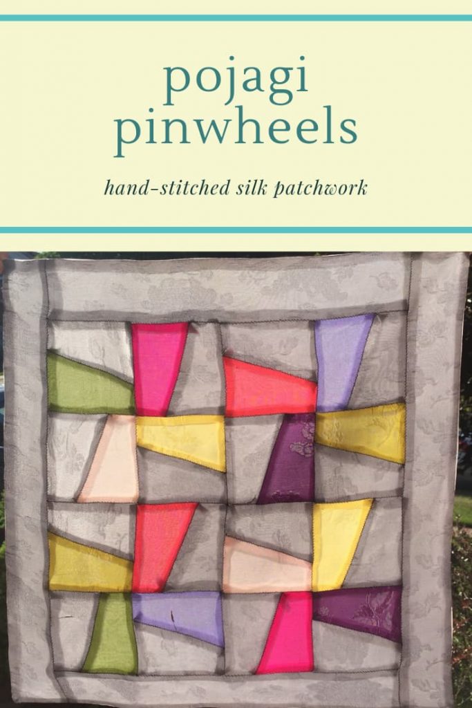 pojagi pinwheel made of silk in the traditional Korean way