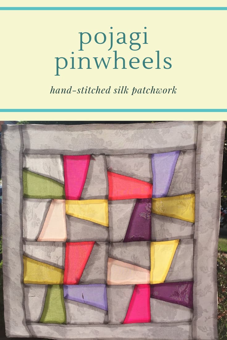 pojagi pinwheel made of silk in the traditional Korean way