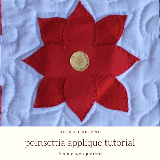 Poinsettia Applique Pattern and Tutorial | Epida Studio
