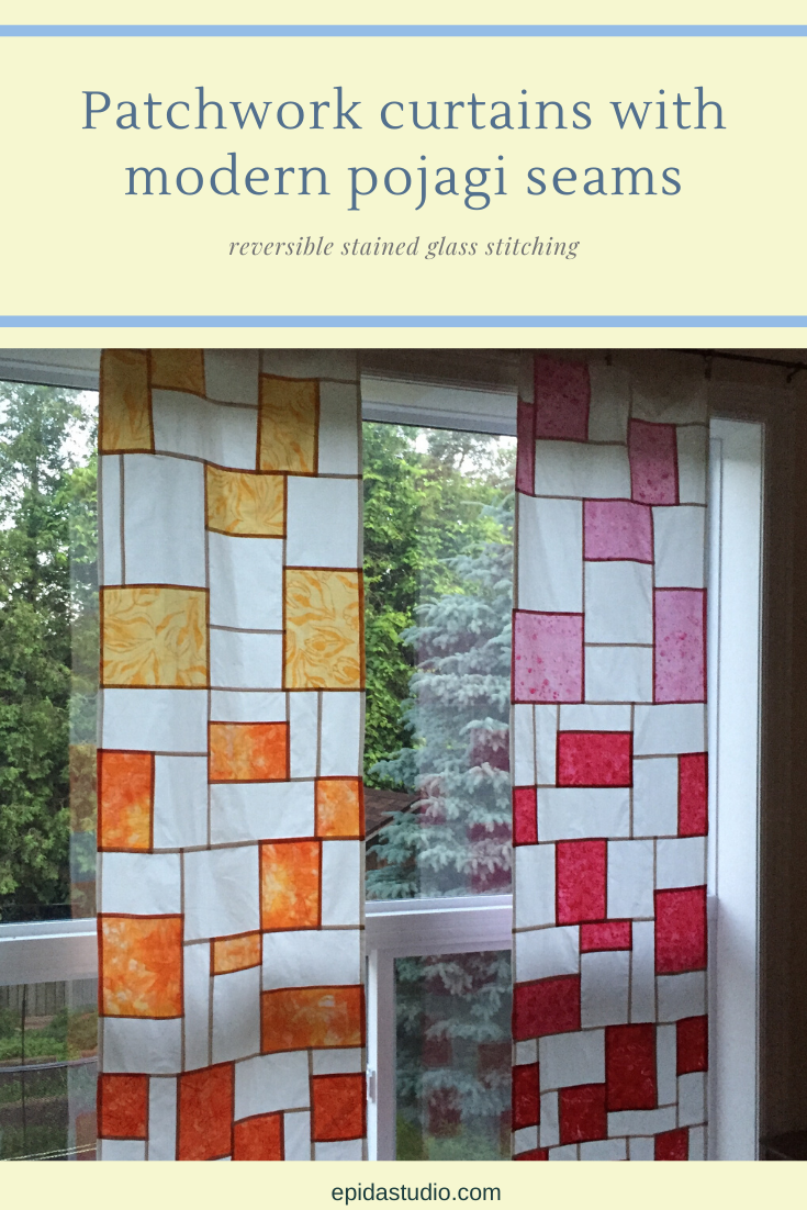 Patchwork Curtains with reversible seams | Epida Studio