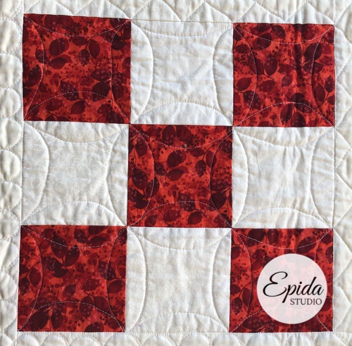 Red and White Nine Patch Sampler Quilt | Epida Studio