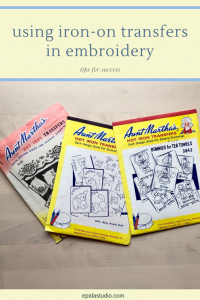 How to stitch with embroidery transfers | Epida Studio