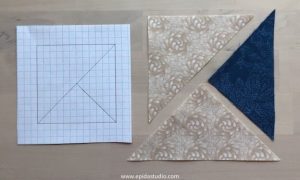Split Half-Square Triangles: Paper Piecing | Epida Studio