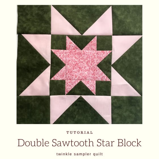 Double Sawtooth Star quilt block tutorial | Epida Studio
