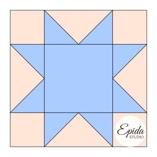Template For A Star Quilt Block Sawtooth Star PDF FPP Templates