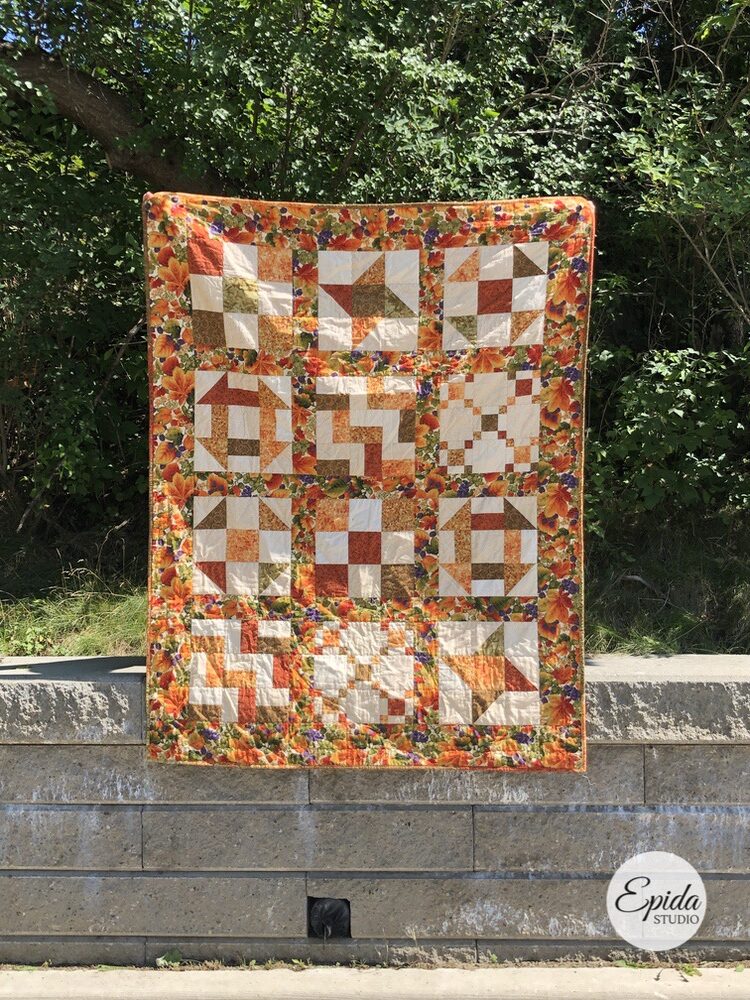 Five 9-patch quilt blocks | Epida Studio