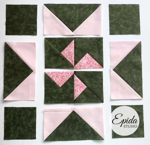 Martha Washington Star quilt block tutorial | Epida Studio