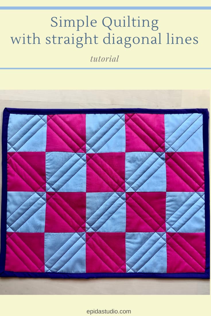 Simple Quilting with Straight Diagonal Lines | Epida Studio