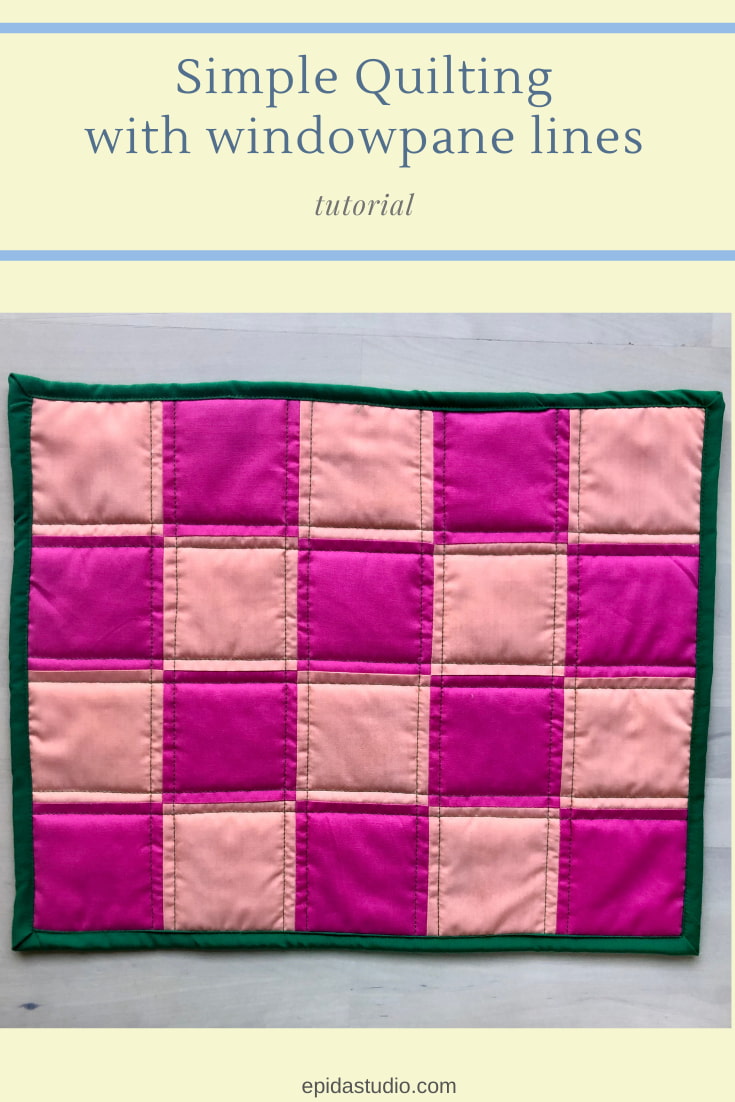 Simple Quilting with windowpane lines | Epida Studio