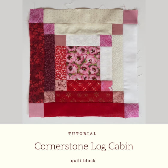 Cornerstone Log Cabin quilt block tutorial