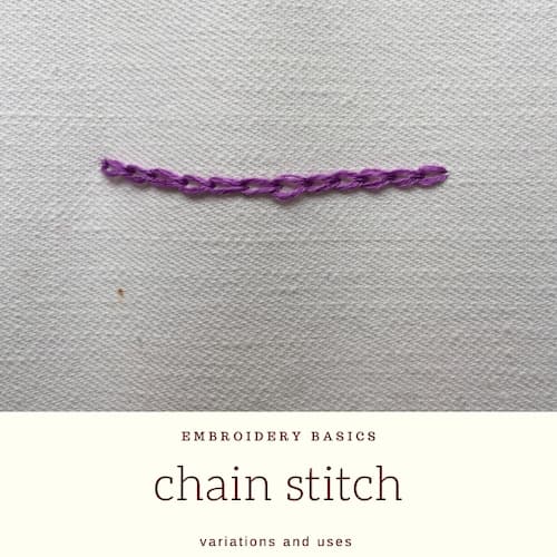 chain stitch tutorial for freestyle embroidery projects