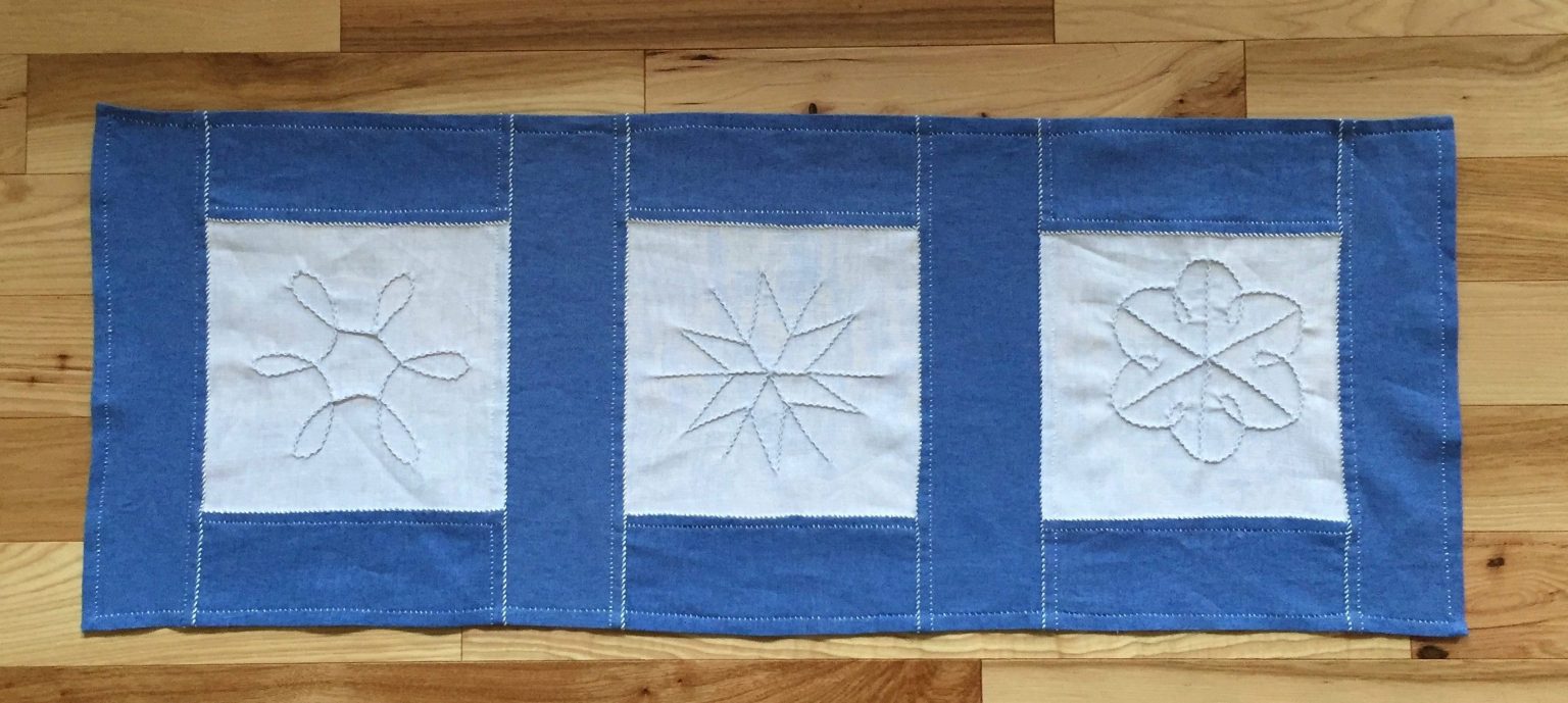 Hand-stitched Snowflake Table Runner Pattern | Epida Studio