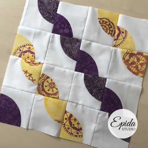 Easy Drunkard's Path Quilt Block | Epida Studio