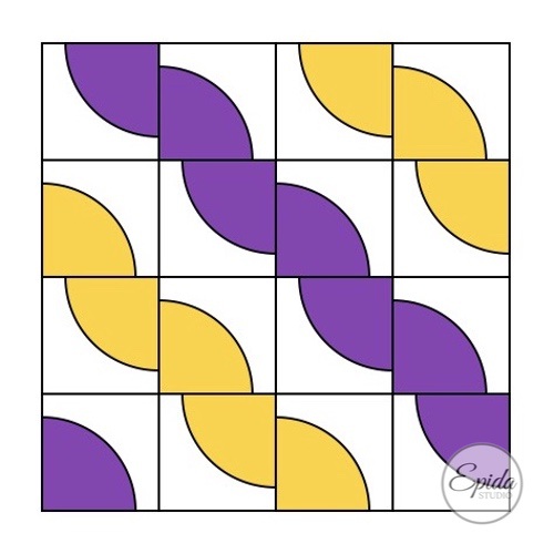 Easy Drunkard's Path Quilt Block | Epida Studio