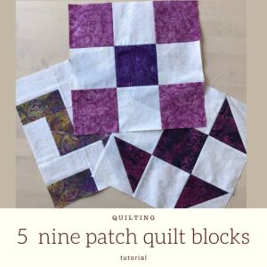 Five 9-patch quilt blocks | Epida Studio