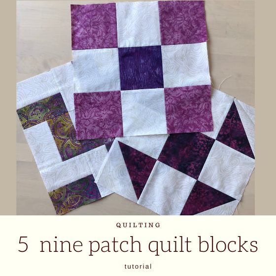 Five 9-patch quilt blocks | Epida Studio