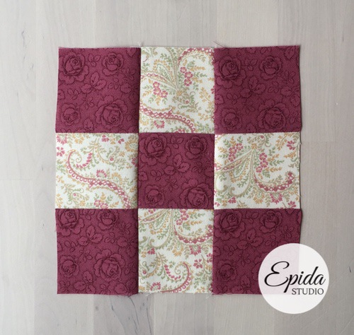 Five 9-patch quilt blocks | Epida Studio