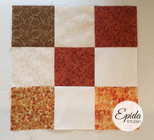 Five 9-patch quilt blocks | Epida Studio