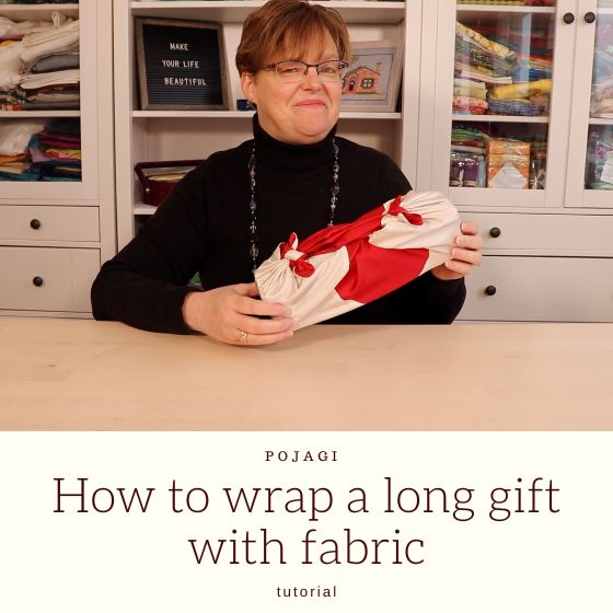 How to wrap a long gift with fabric | Epida Studio