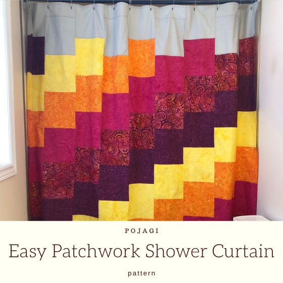Easy Patchwork Shower Curtain pattern | Epida Studio