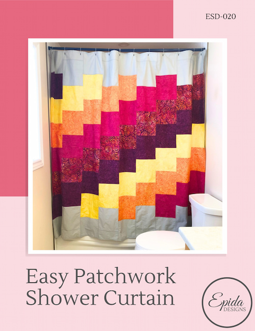 Easy Patchwork Shower Curtain pattern | Epida Studio