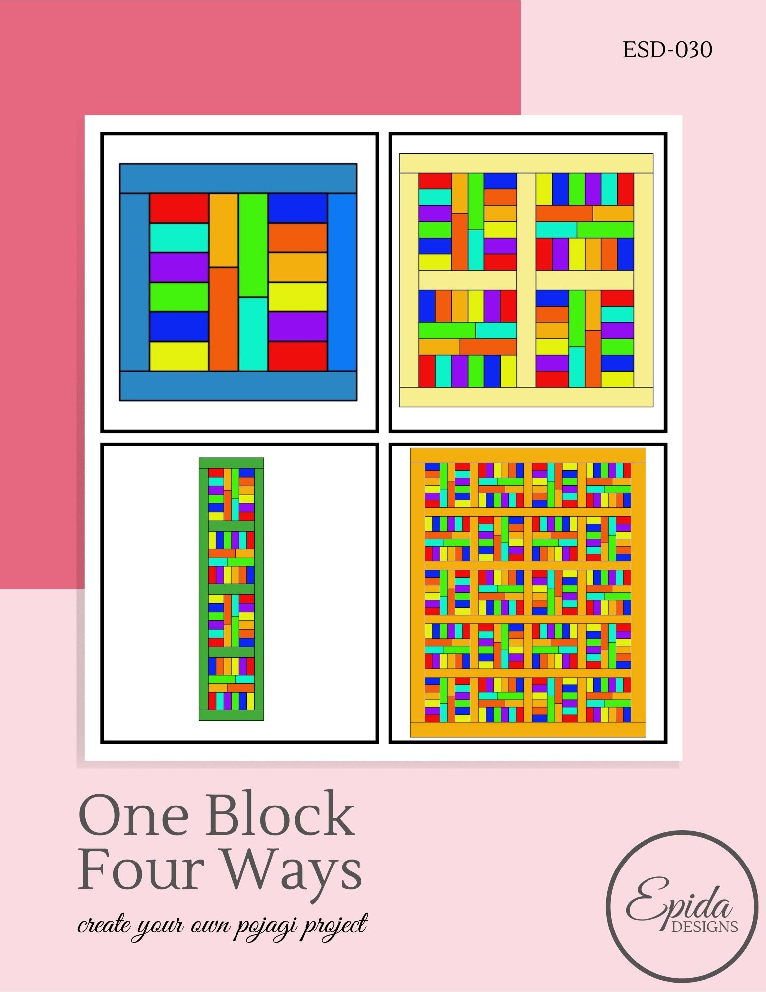 One Block Four Ways pojagi pattern | Epida Studio