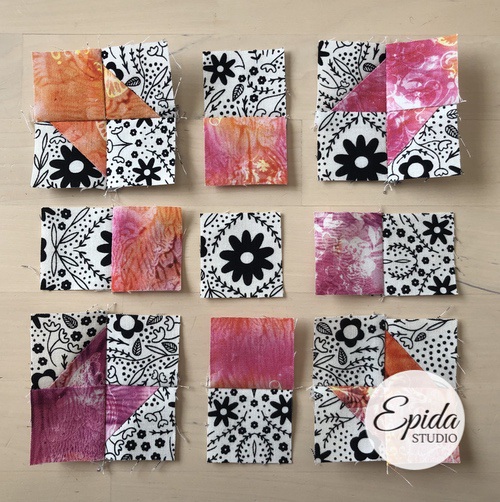 Nine Patch Star quilt block tutorial | Epida Studio