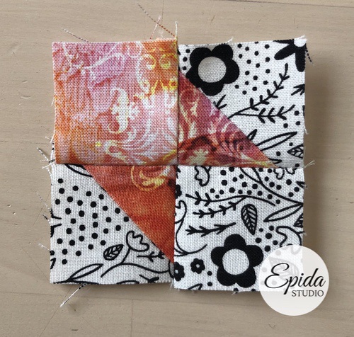 Nine Patch Star quilt block tutorial | Epida Studio