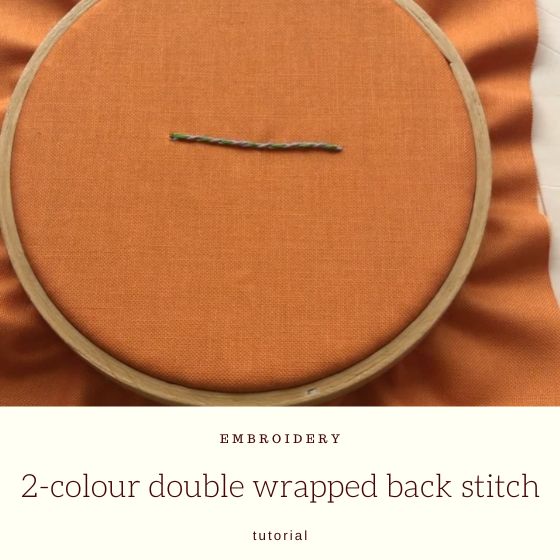 Two-colour Double Wrapped Back Stitch | Epida Studio